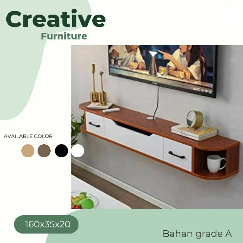Jual meja tv minimalis meja tv gantung 3 laci meja tv modern | Shopee ...