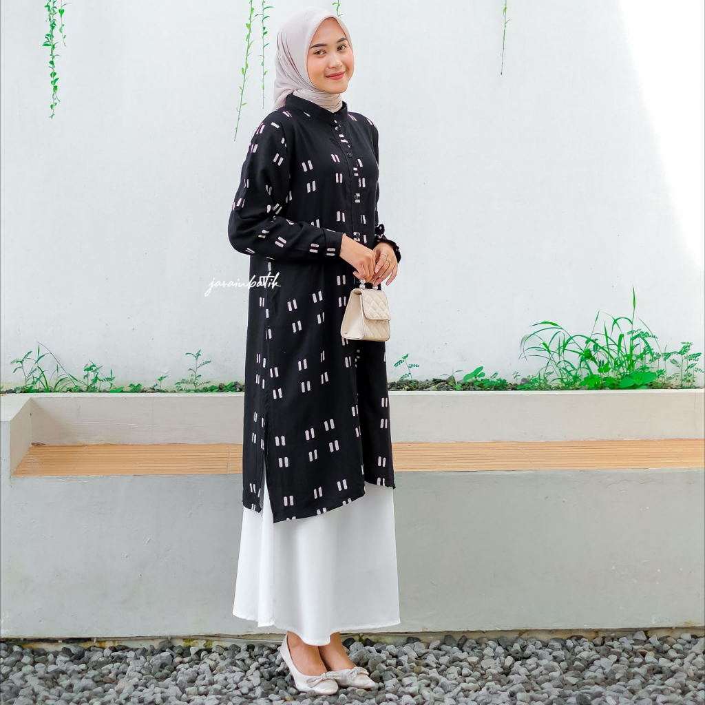 Jual javainbatik - TUNIK MONISA BATIK RAYON - atasan wanita - batik kerja | Shopee Indonesia
