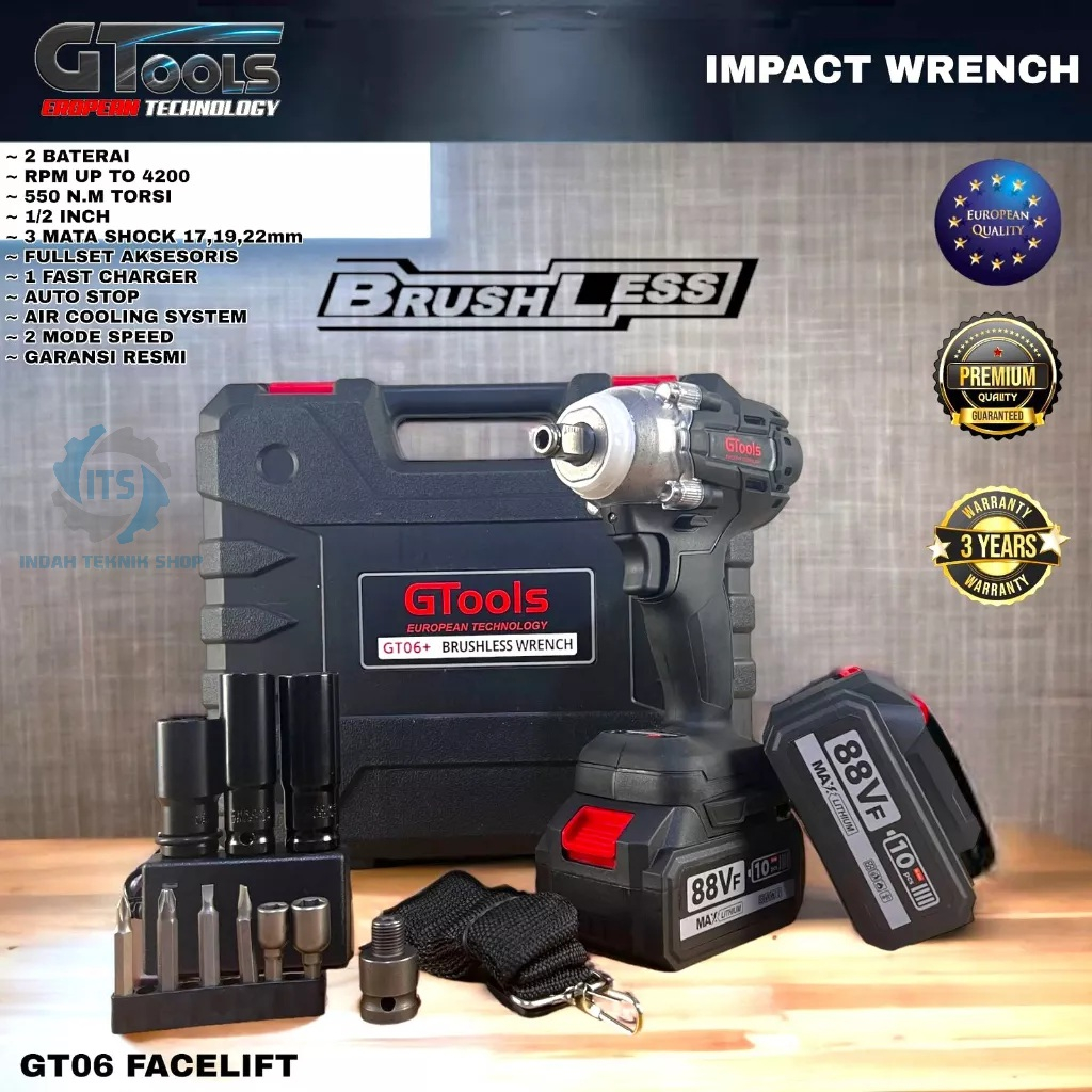 Jual Promo impact wrench GTOOLS EROPA GT06 facelift mesin pembuka baut ban roda truck mobil ...