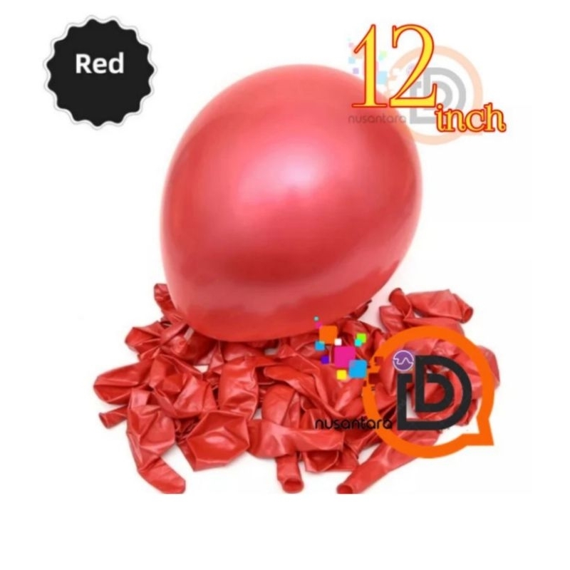 Jual Balon Metalik MERAH / Balon latex Metalik 12 inch / Balon latex ...