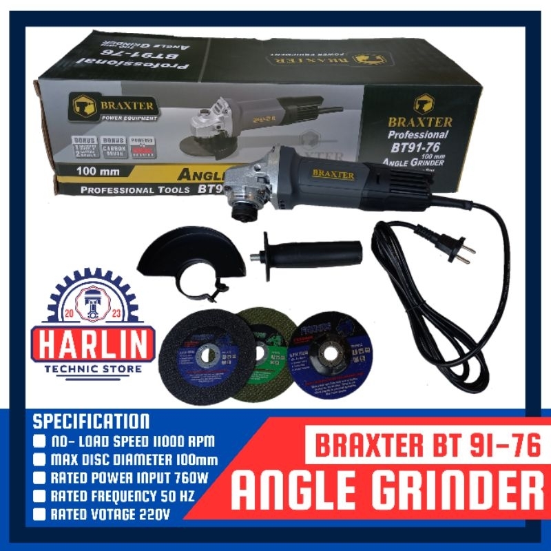Jual ANGLE GRINDER BRAXTER BT91-76 GERINDA LISTRIK GERENDA GERINDO ...