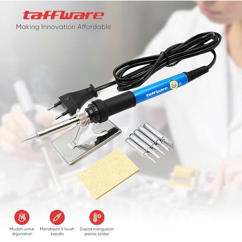 Jual Taffware Solder Iron Adjustable Temperature 60W - CS-31 Solder ...