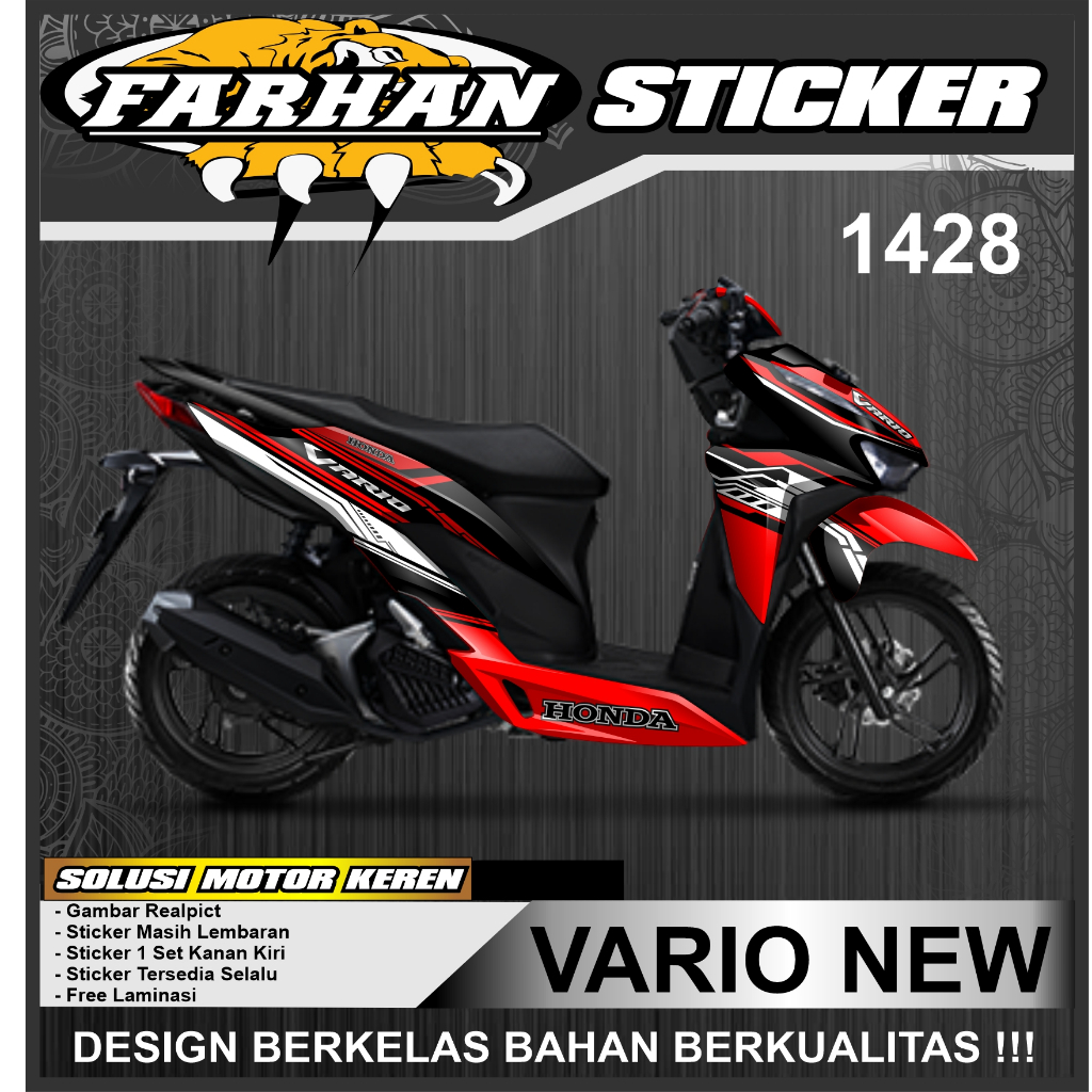 Jual f1428 Decal Sticker VARIO 125/150 NEW Skotlet VARIO Desain Racing ...