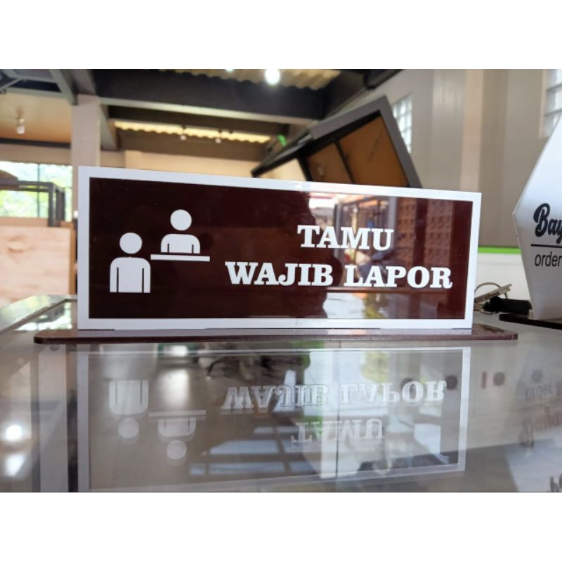 Jual Sign Tanda Tamu Wajib Lapor akrilik | Shopee Indonesia