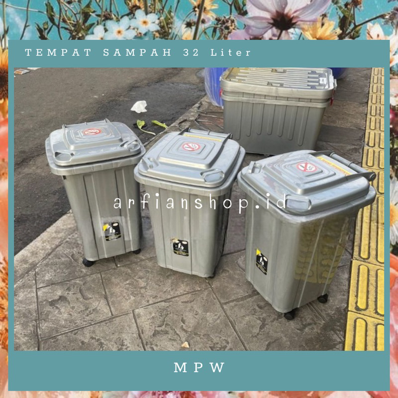 Jual Tempat Sampah MPW 32 Liter Roda / Tempat Sampah Roda 32L / Tempat ...