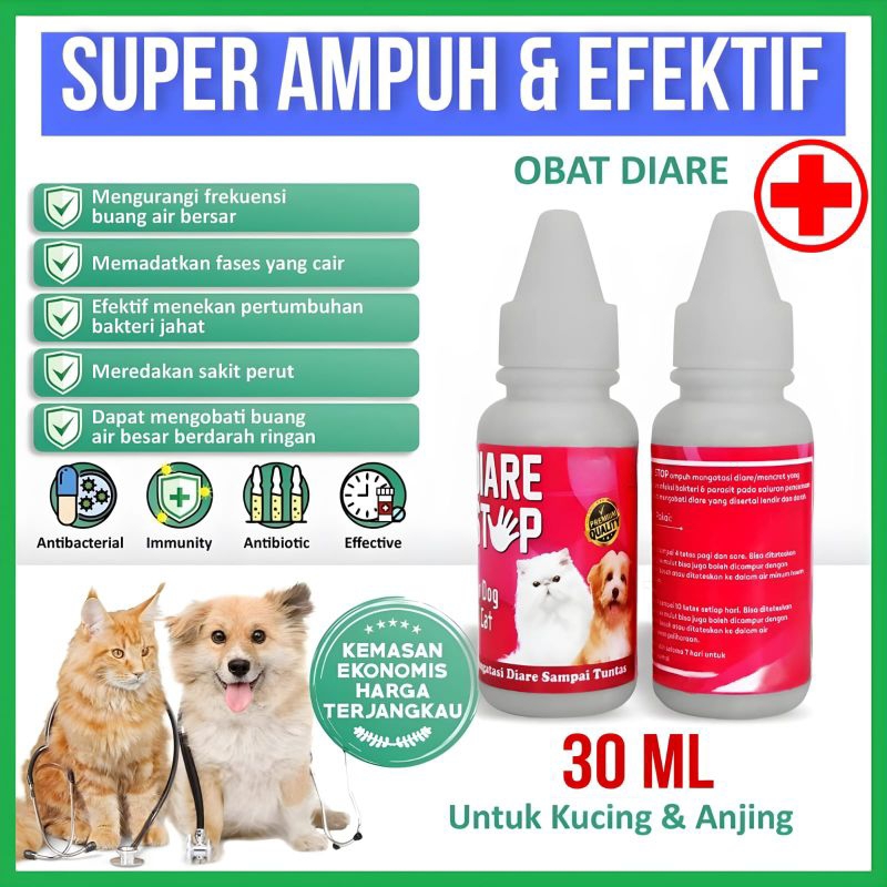 Jual STOP DIARE 30 ML - OBAT DIARE KUCING ANJING MENCRET KEMBUNG MUNTAH ...
