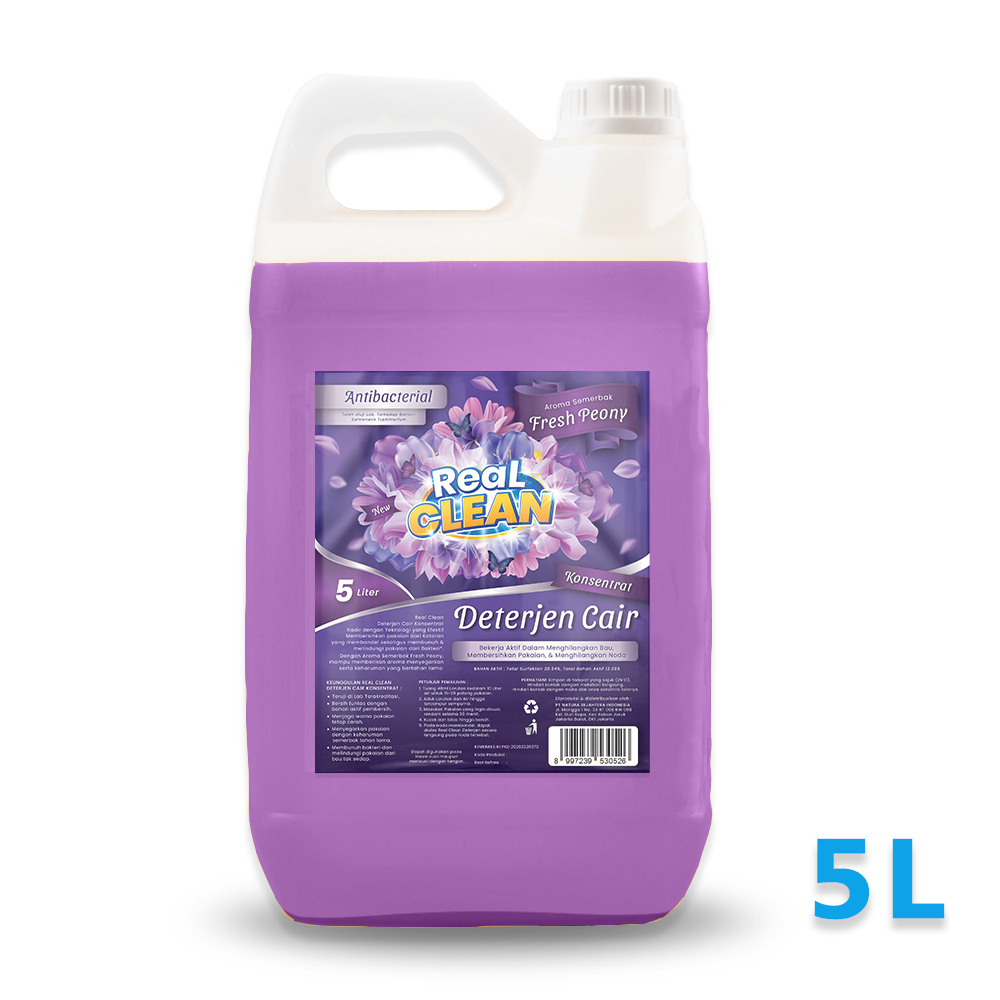 Jual Real Clean Deterjen Cair Laundry Antibacterial 5 Liter -Detergen Cair Laundry Sabun Cuci ...