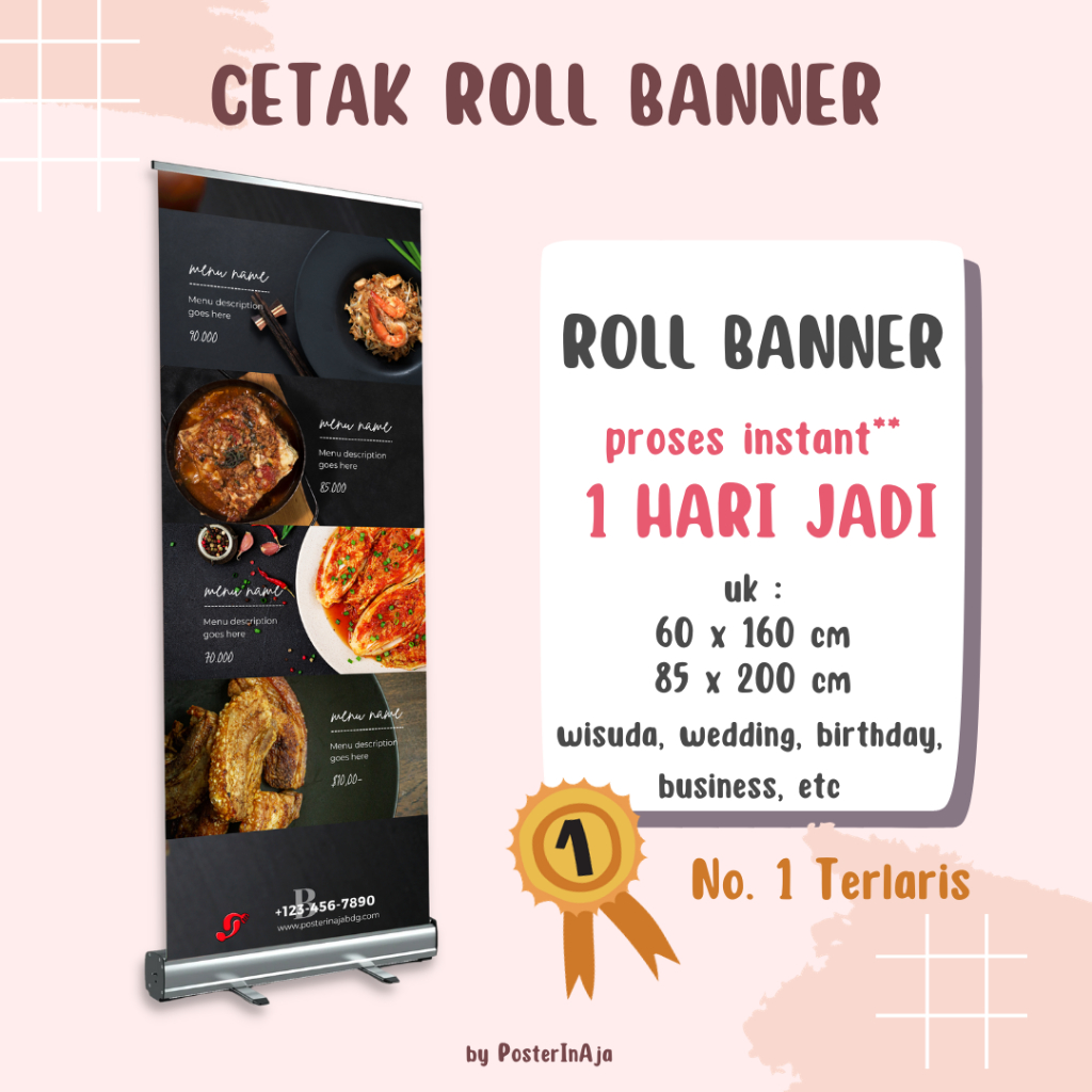 Jual Cetak Print Custom Roll Banner Korcin Luster Albatros 60x160cm ...