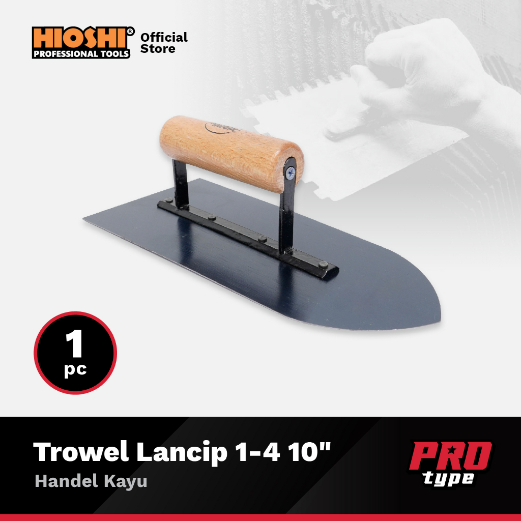 Jual HIOSHI /HTK010/Trowel/Setrika Semen/Raskam/Lancip / 1-4 / 10 Inch ...