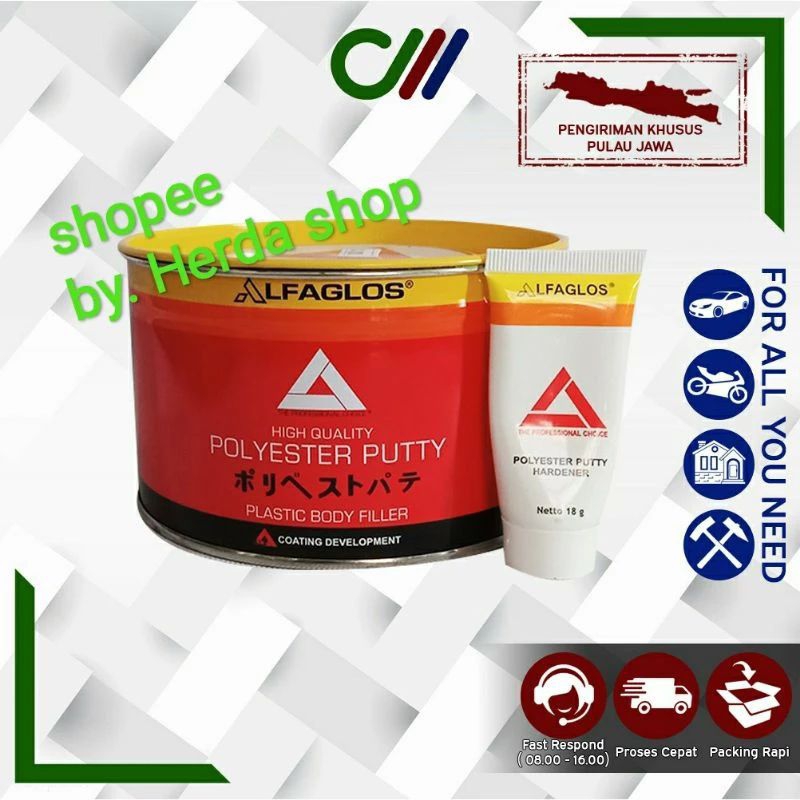 Jual dempul alfaglos dempul mobil 1kg | Shopee Indonesia