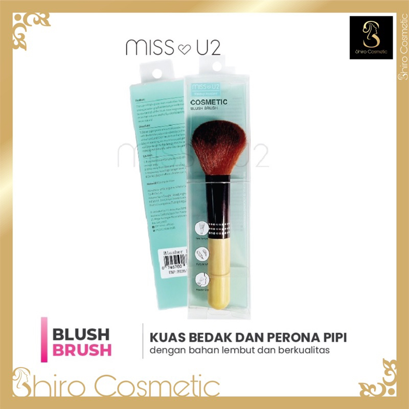 Jual Miss U2 Kuas Makeup Wajah 03 Warna Kayu Hitam - 1 Pc Powder Blush ...