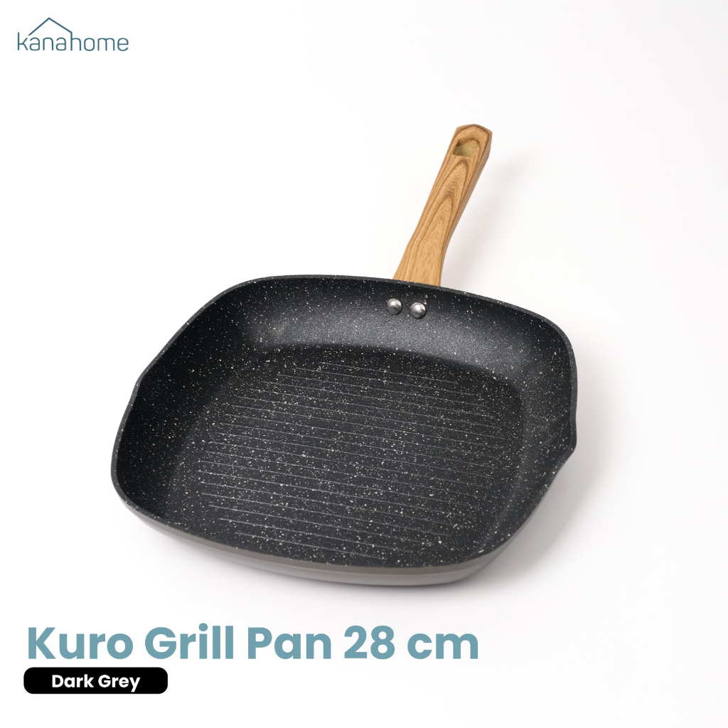 Jual Kanahome - Kuro Grill Pan/Panci Marble Induksi Anti Lengket 28cm | Shopee Indonesia