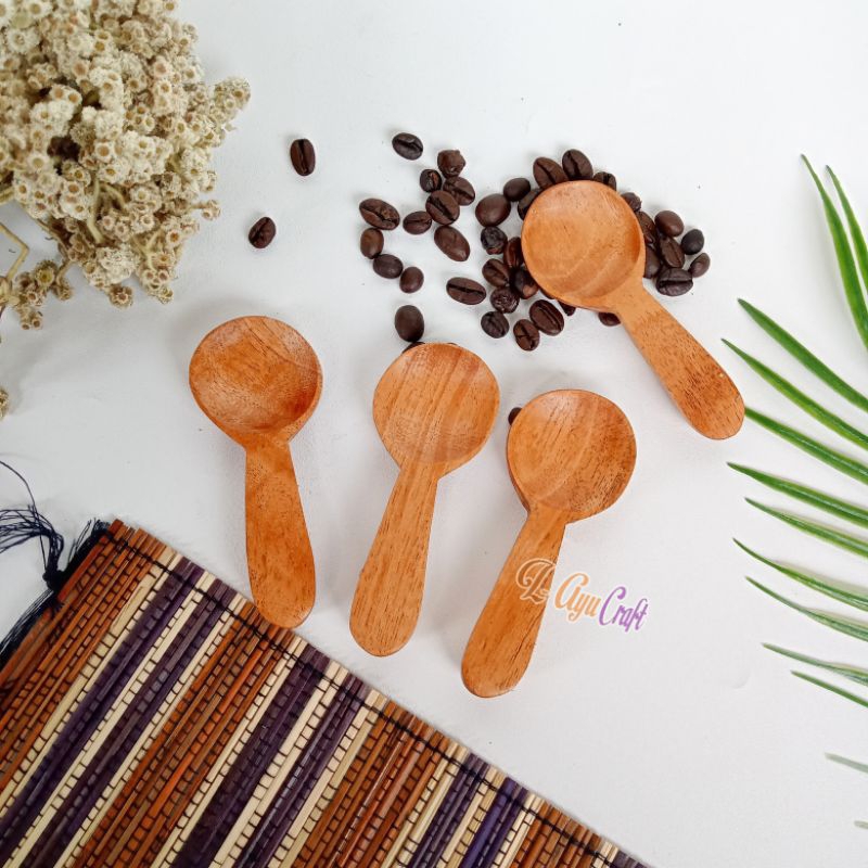 Jual L-AYUCRAFT Sendok Mini Bulat kayu mahoni | Shopee Indonesia