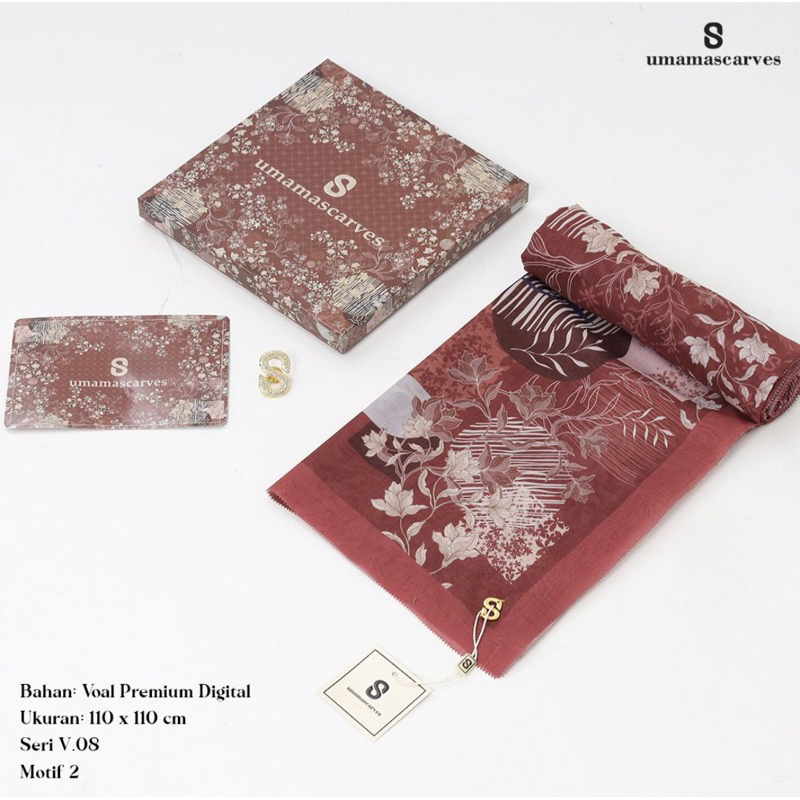 Jual Umama scarves box hijab motif segiempat bahan voal digital by ...