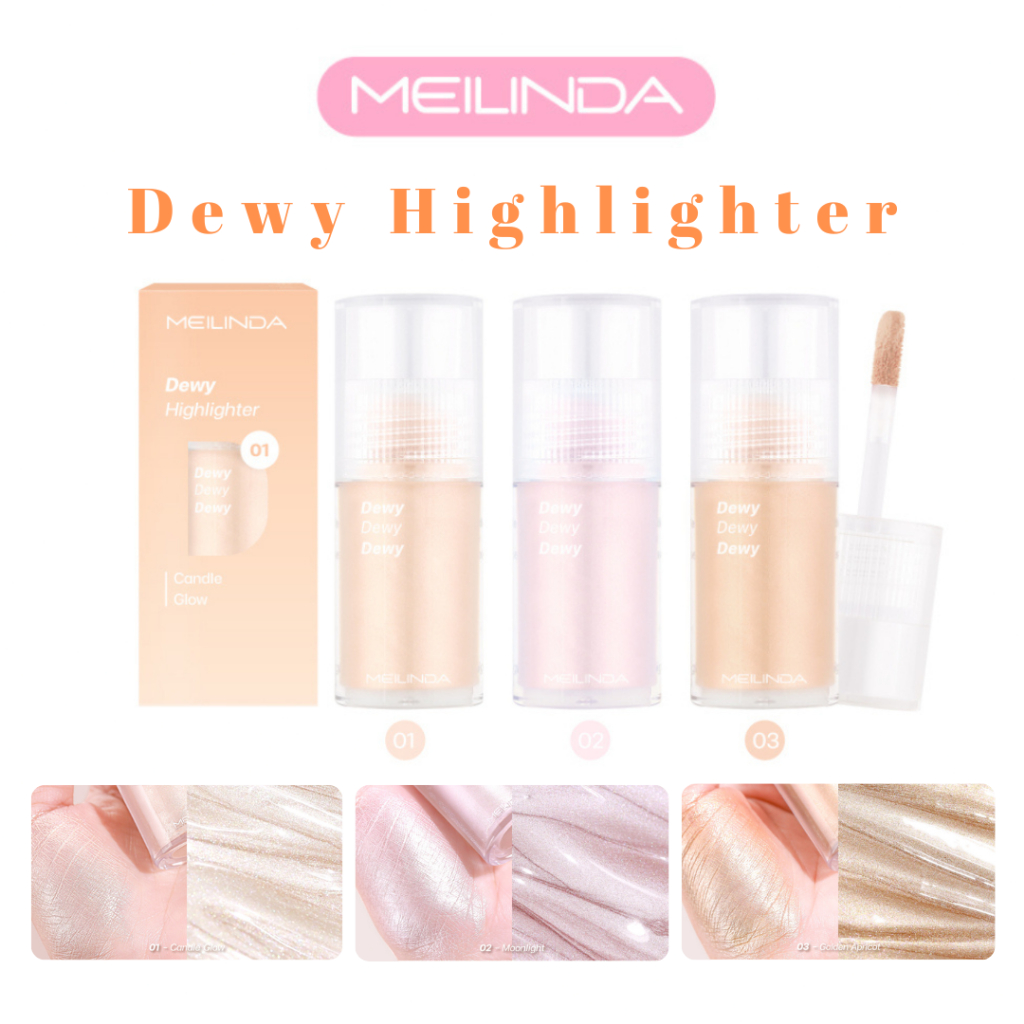Jual MEILINDA Dewy Highlighter Liquid MC5095 Glitter Shimmer | Shopee ...