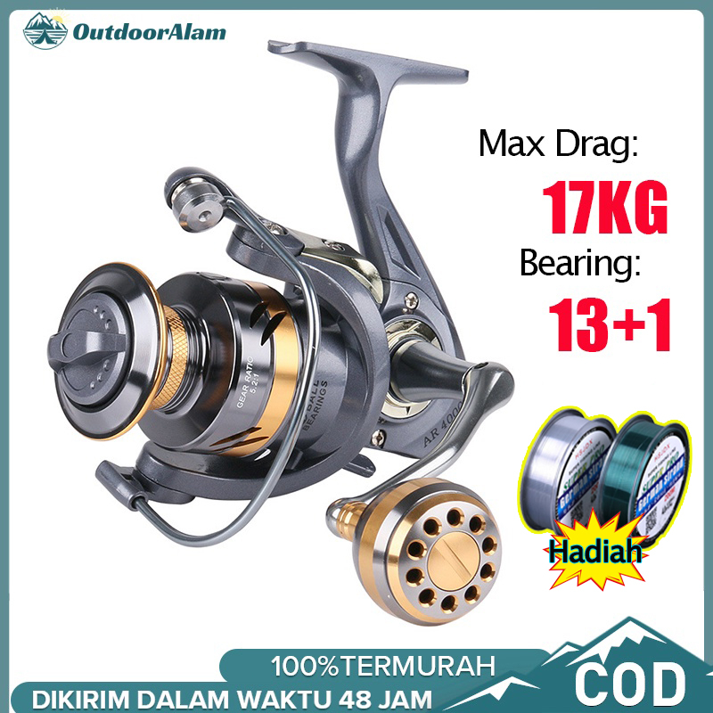 Jual reel pancing asli besi fishing reel 17kg drag reel joran pancing ...