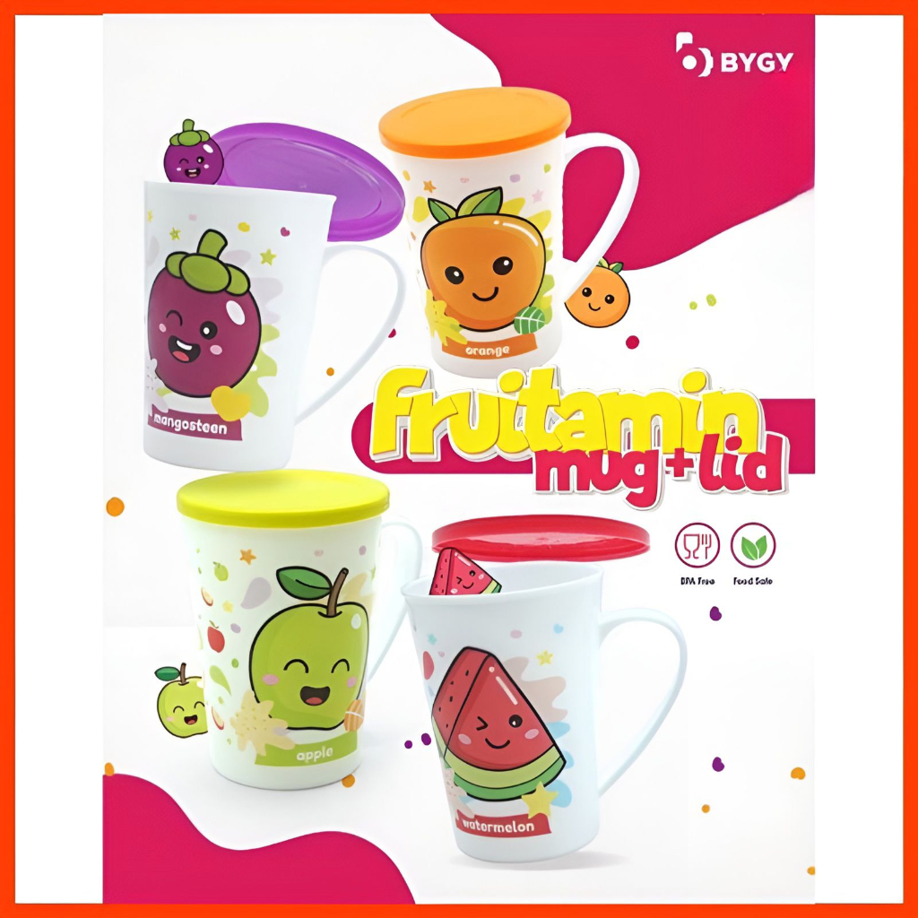 Jual GELAS MUG FEDORA FRUITAMIN SET ISI 4 PCS PACKING DUS / MUG CANGKIR ...