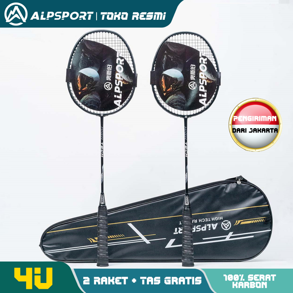 Jual ALPSPORT RR【2Raket + Tas】4U G5 100% Serat Karbon Penuh Desain Asli ...