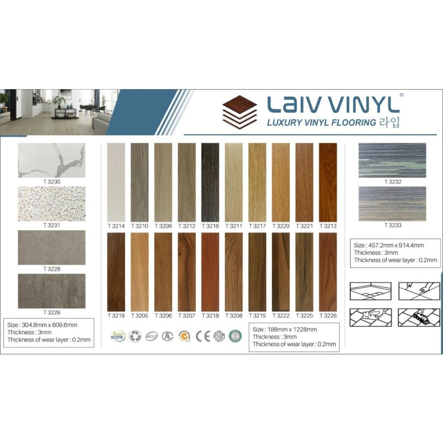 Jual Vinyl Flooring Laiv / Vinyl Lembaran 3mm Motif Kayu / Lantai Vinyl ...