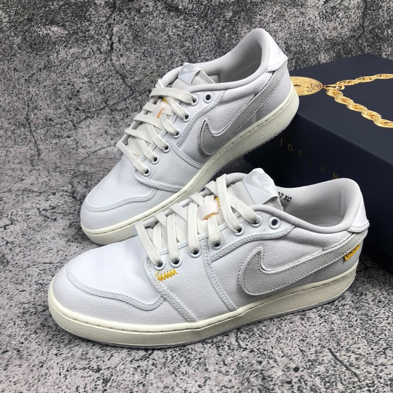 Jual Nike Air Jordan 1 Low AJKO Union LA White Canvas Neutral Grey 100% ...