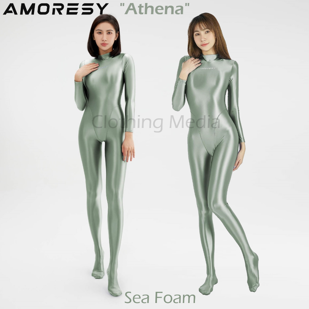 Jual AMORESY Bodysuit Glossy Premium Full Silky Elastis Body Tights ...