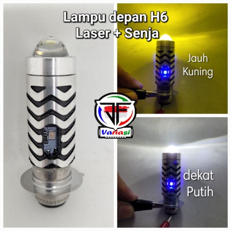 Jual Lampu LED H6 Laser High Low Beam 2 Warna + Senja Biru AC DC Motor Bebek Matic Universal ...