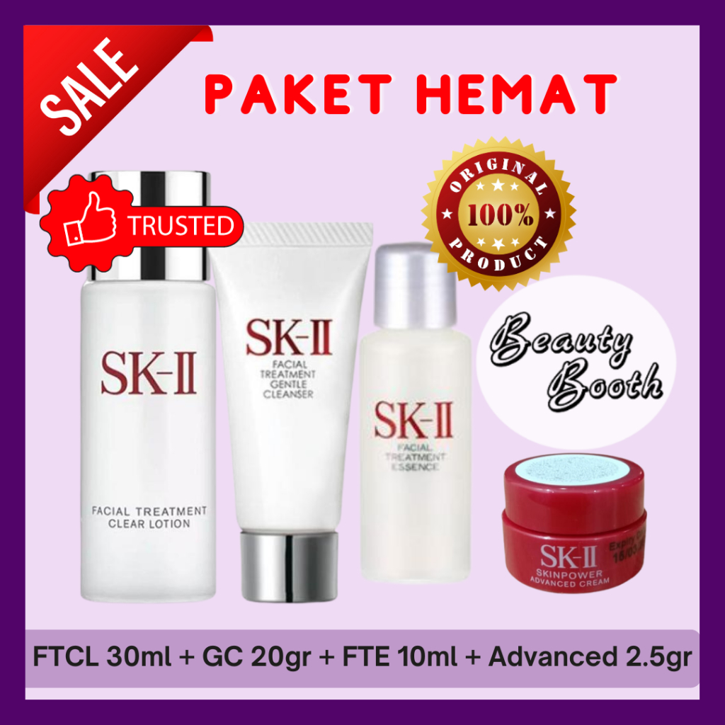 Jual SK-II SKII SK2 FTE 10ml + FTCL 30ml + Cleanser 20gr + Skinpower Advanced Cream 2,5gr ...