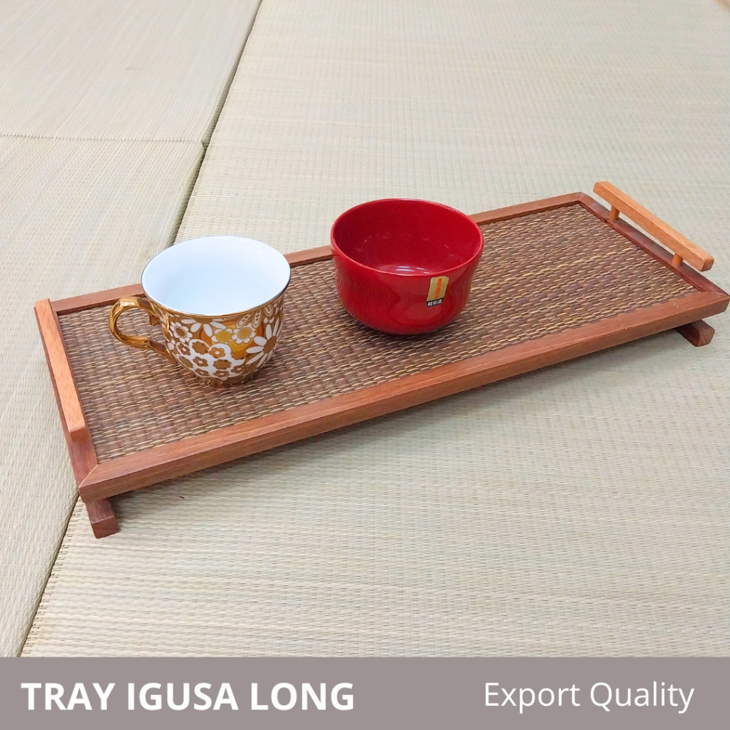 Jual Japanese Tray Panjang Nampan Saji Makanan Minuman Kayu Igusa Baki ...