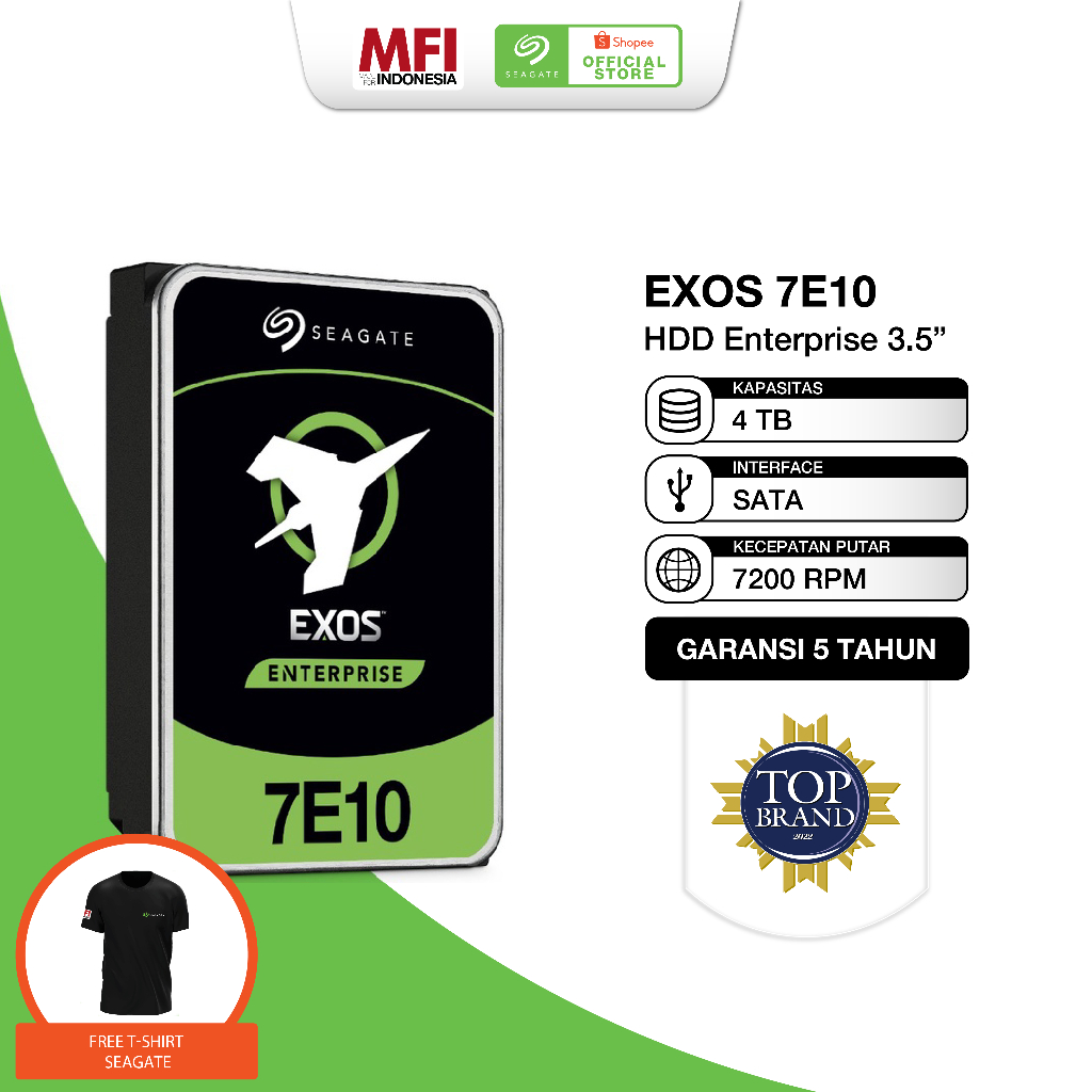 Jual Seagate EXOS 7E10 HDD / Hardisk Enterprise 4TB SATA 7200RPM ...