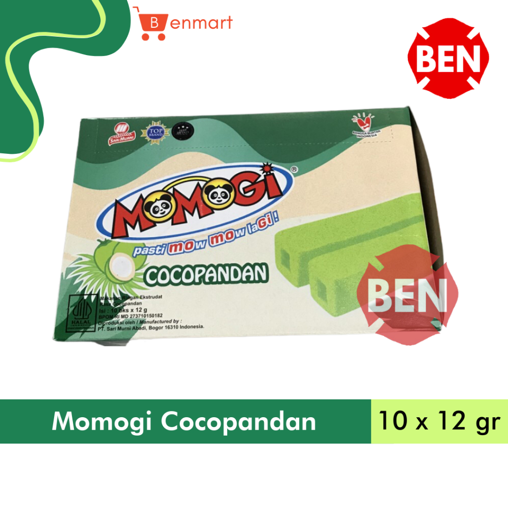 Jual Momogi Stick COCOPANDAN 1 Box 10 Pcs Coco Pandan Hijau Manis Besar ...