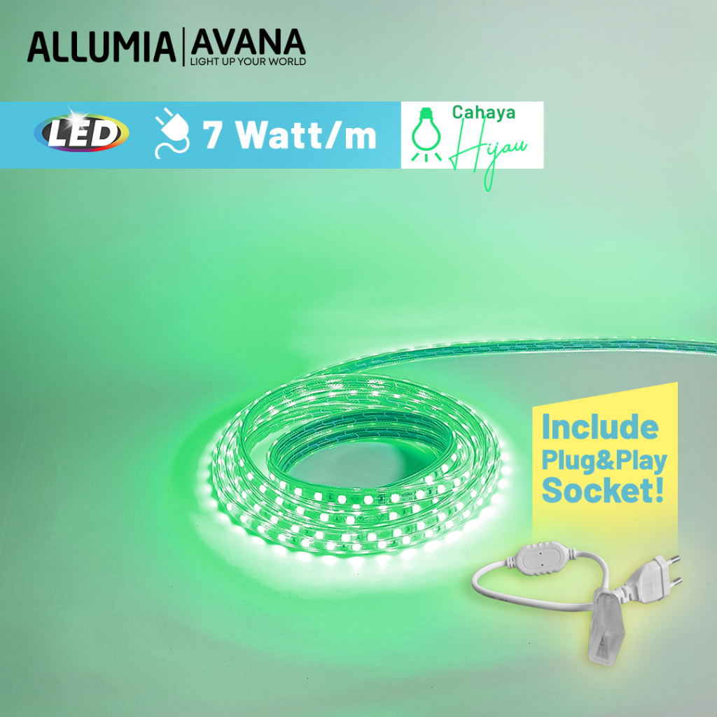 Jual Avana Allumia Strip Light LED Green 7 Watt per meter Lampu Led ...
