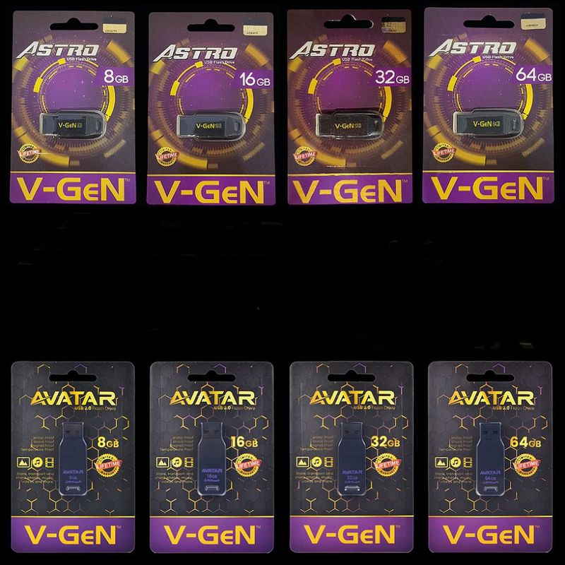 Jual FLASHDISK V-GEN ASTRO BLACK 8GB 16GB 32GB 64GB ORIGINAL ...