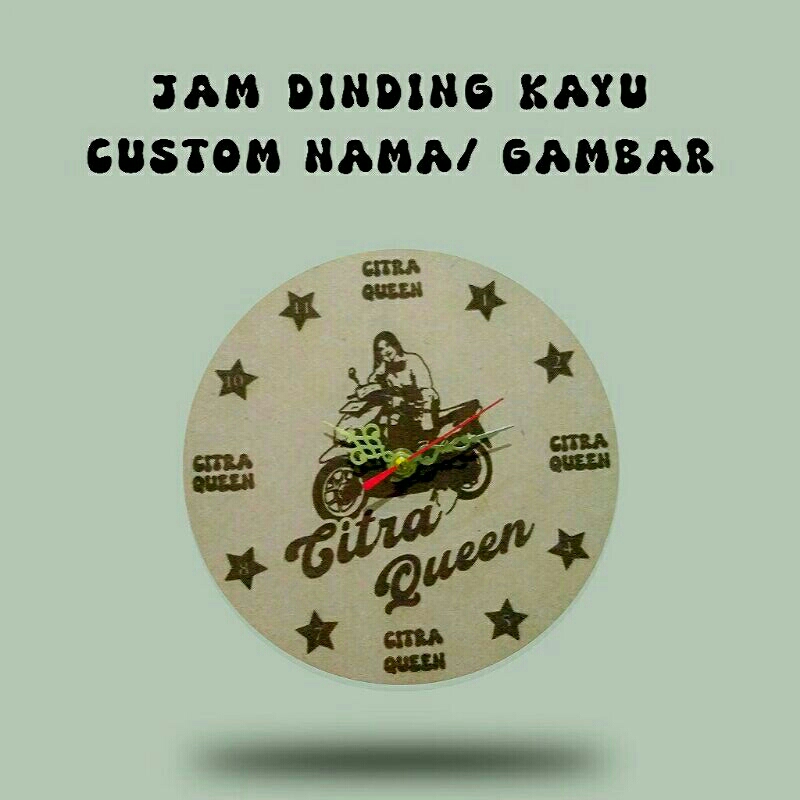 Jual Jam Dinding Kayu Custom Nama / Jam Dinding Kayu Custom Wajah / Jam ...