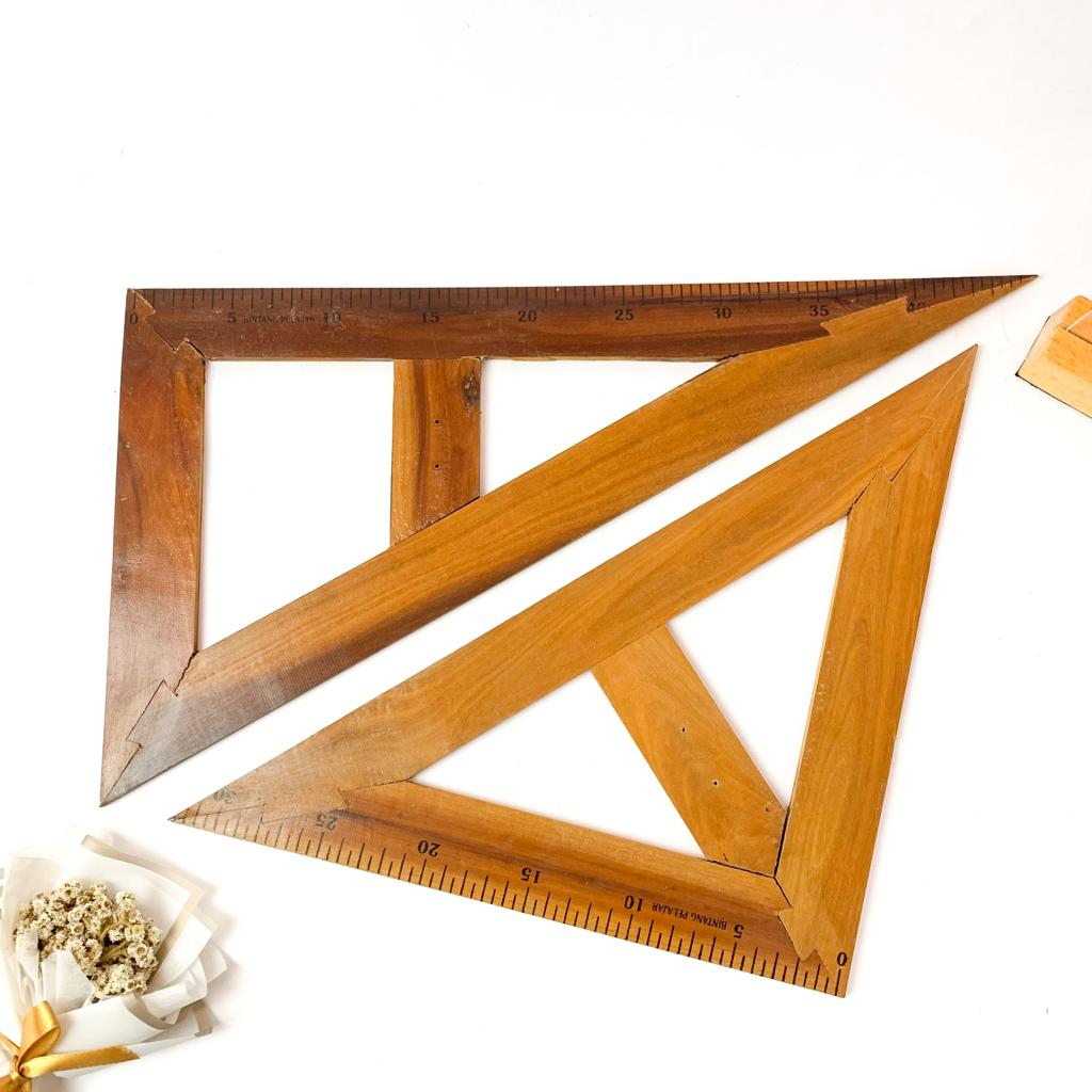 Jual Penggaris Kayu 1meter/Segitiga/Busur/Jangka Papan White Board ...