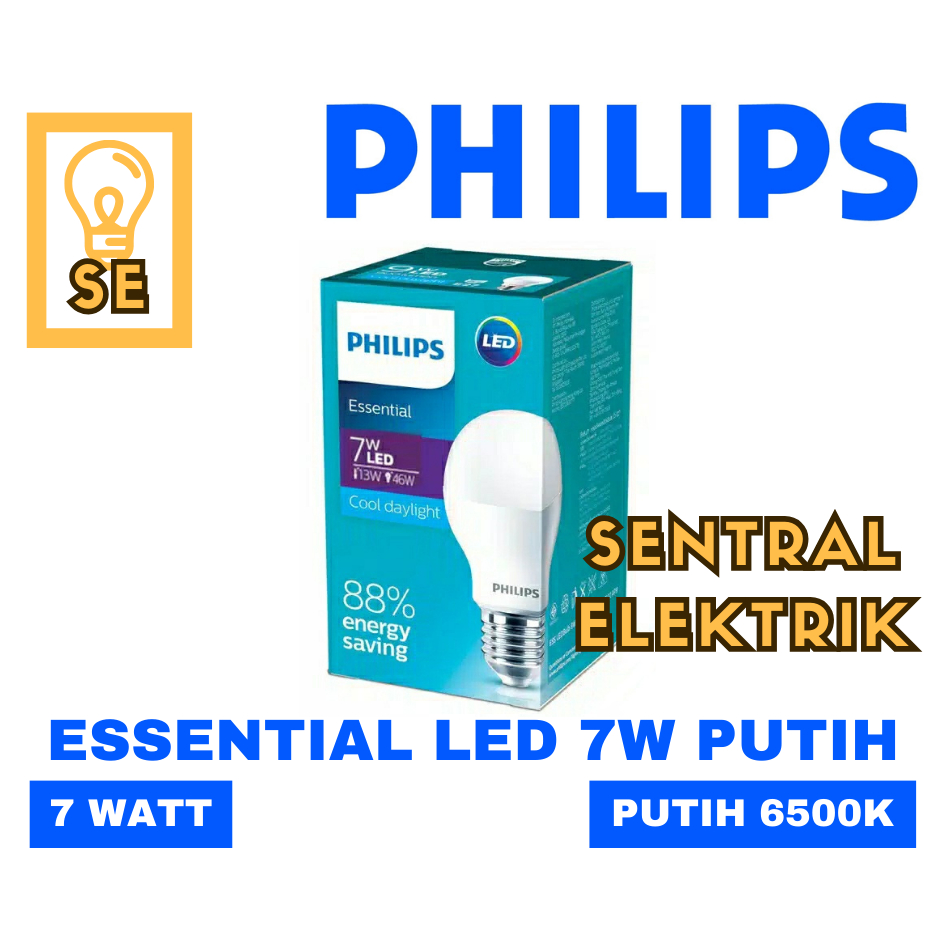 Jual ESSENTIAL LED bulb bohlam PUTIH Philips Philip ledbulb 7w 7watt 7 ...