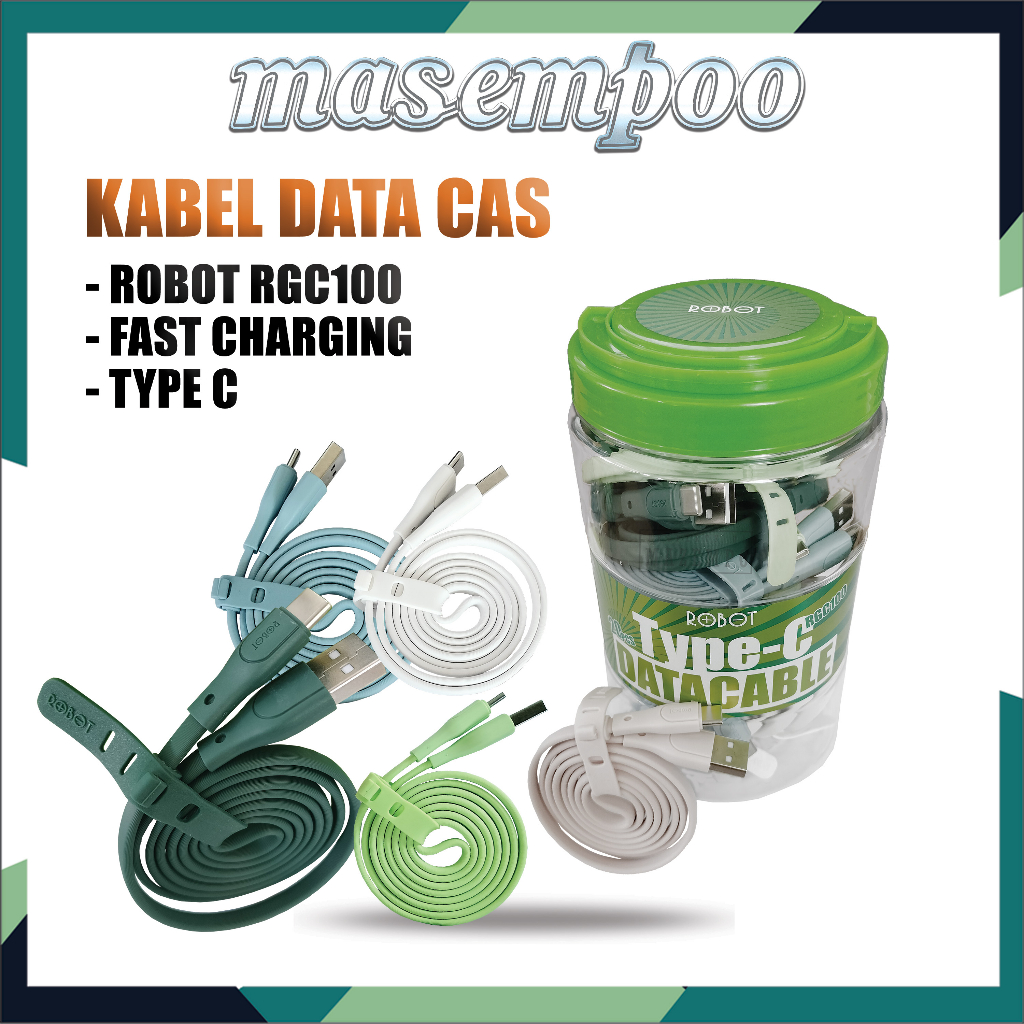 Jual Kabel Cas TYPE C Fast Charging Casan Android ROBOT RGC100 | Shopee ...