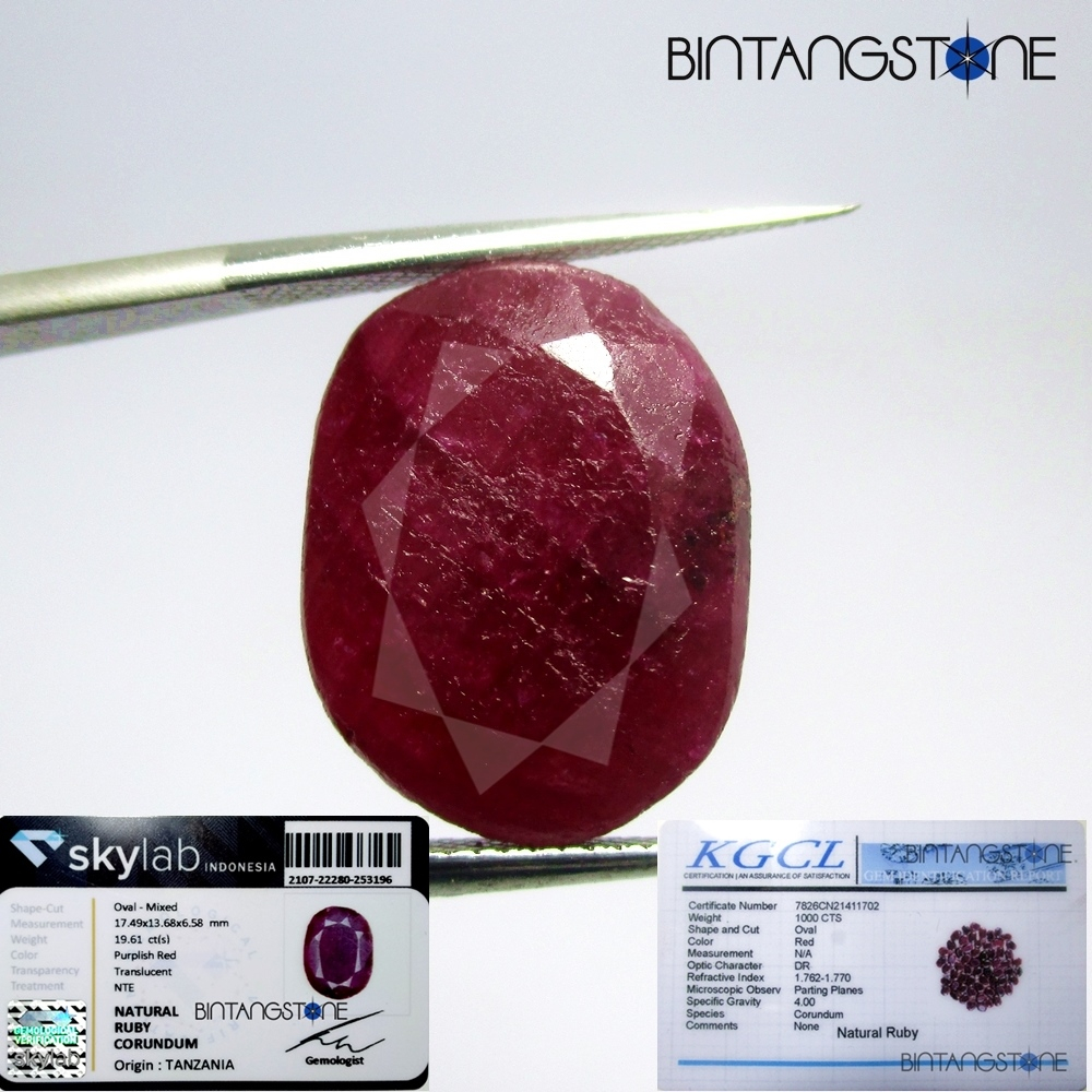 Jual Blood Red Ruby Songea Tanzania 19.70 Ct Batu Merah Delima Cutting ...