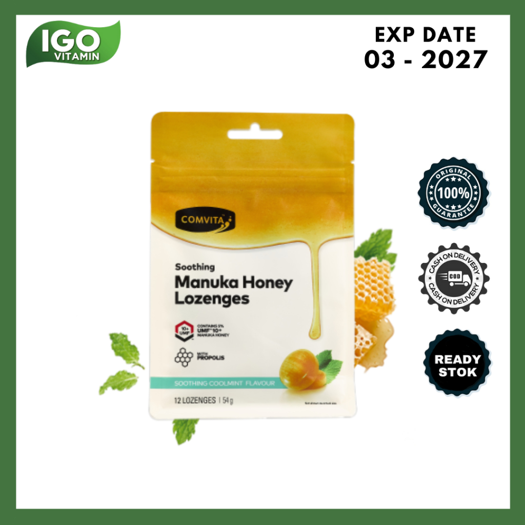 Jual Comvita Soothing Manuka Honey Lozenges Coolmint Flavour 12 ...