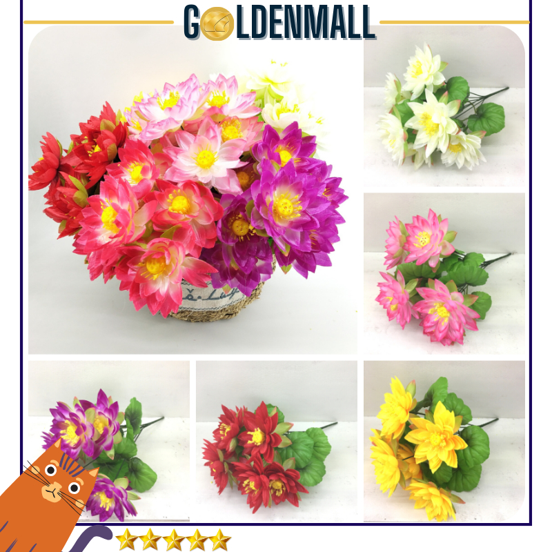 Jual Bunga Lotus Artificial Bunga Teratai Seroja Bouquet Bunga Palsu ...