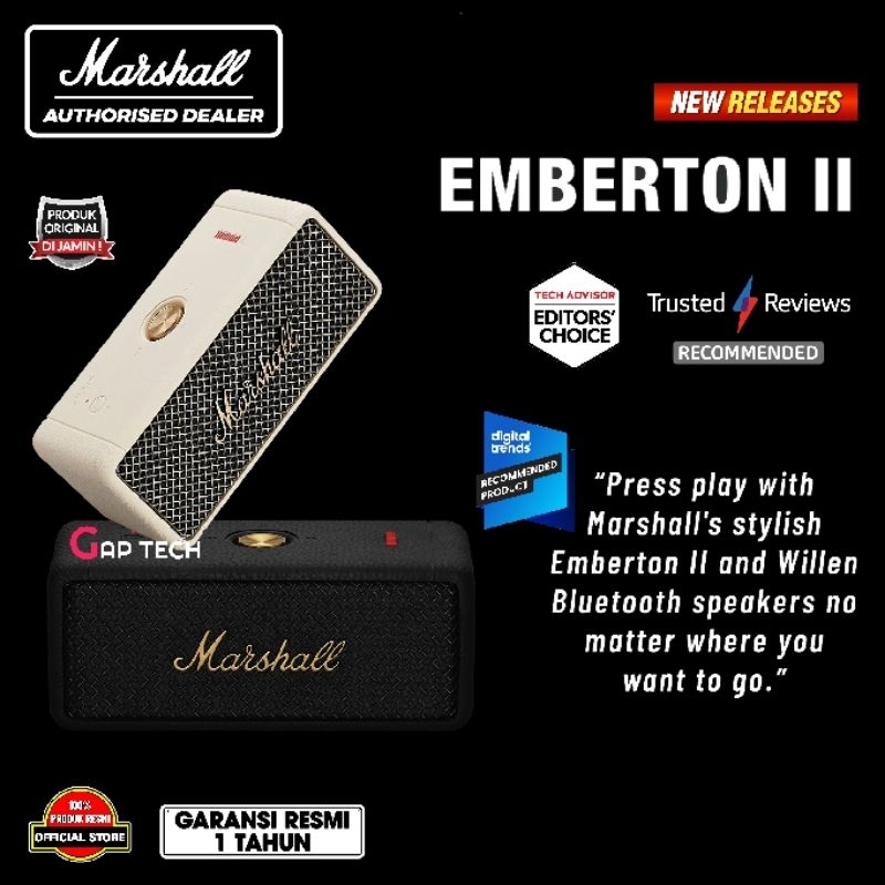 Jual Marshall Emberton II / Emberton 2 Portable Bluetooth Speaker ...