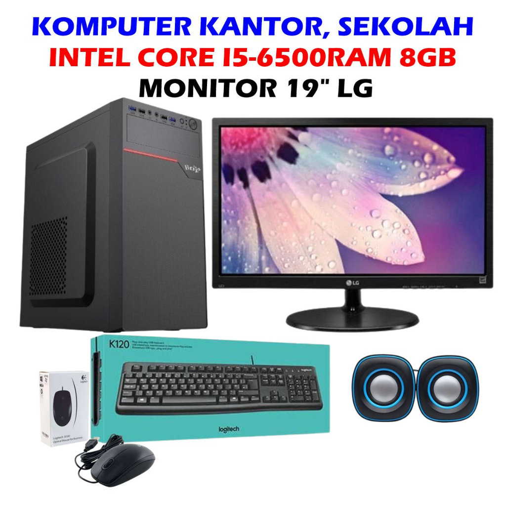 Jual PAKET KOMPUTER KANTOR CORE I5-6500 GEN 6 + LED LG WIDE KEYBOARD ...