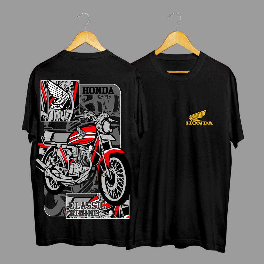 Jual Kaos Tshirt Baju Distro Motor Honda Classic Riding Premium Terbaru | Shopee Indonesia