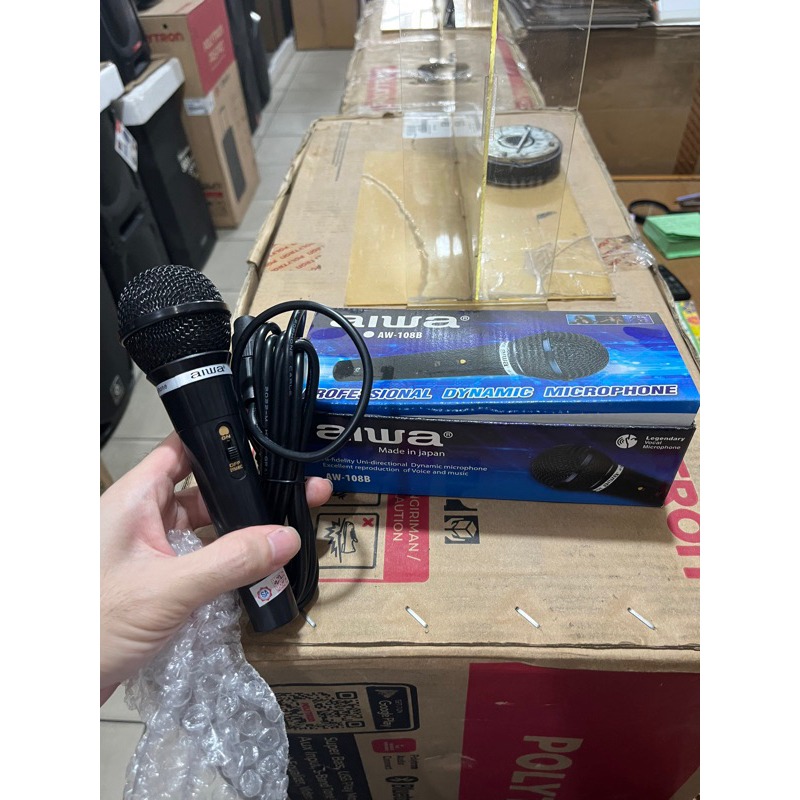 Jual MIC AIWA Microphone Aiwa AW-108W AIWA Microphone kabel Mic Targa ...