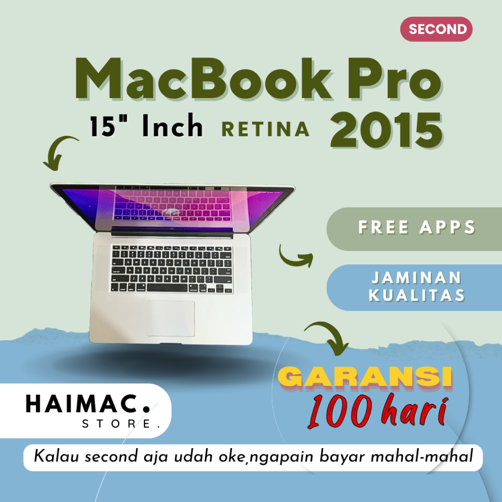Jual MacBook Pro 2015 15 Inch Retina Core i7 RAM 16GB SSD 256 512 DUAL ...