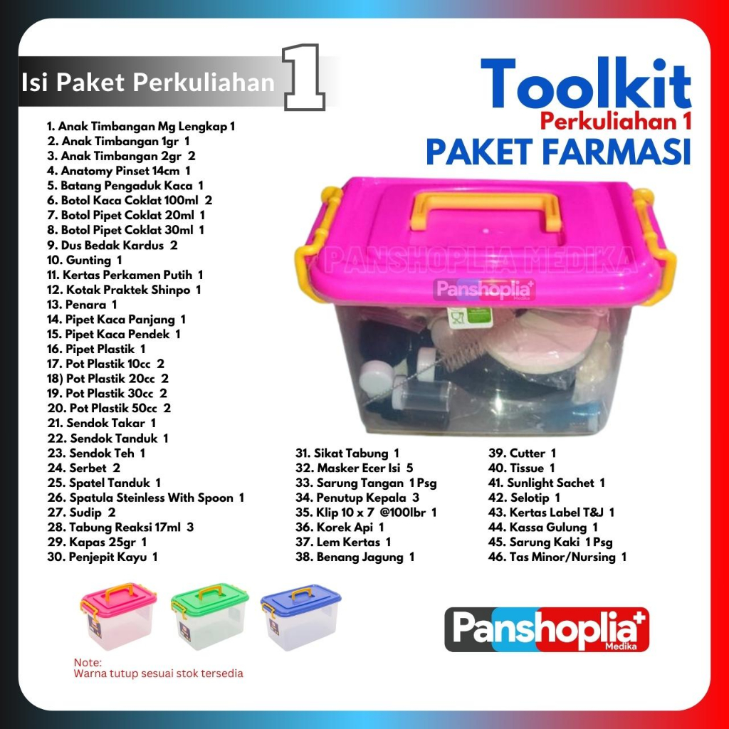 Jual TOOLKIT ALAT PRAKTIKUM FARMASI PERKULIAHAN | PAKET ALAT PRAKTEK ...