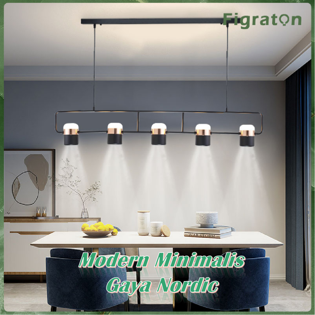 Jual Lampu Gantung Ruang Makan LED Minimalis Modern Nordic 5 kepala Lampu Gantung Modern 3 Warna ...