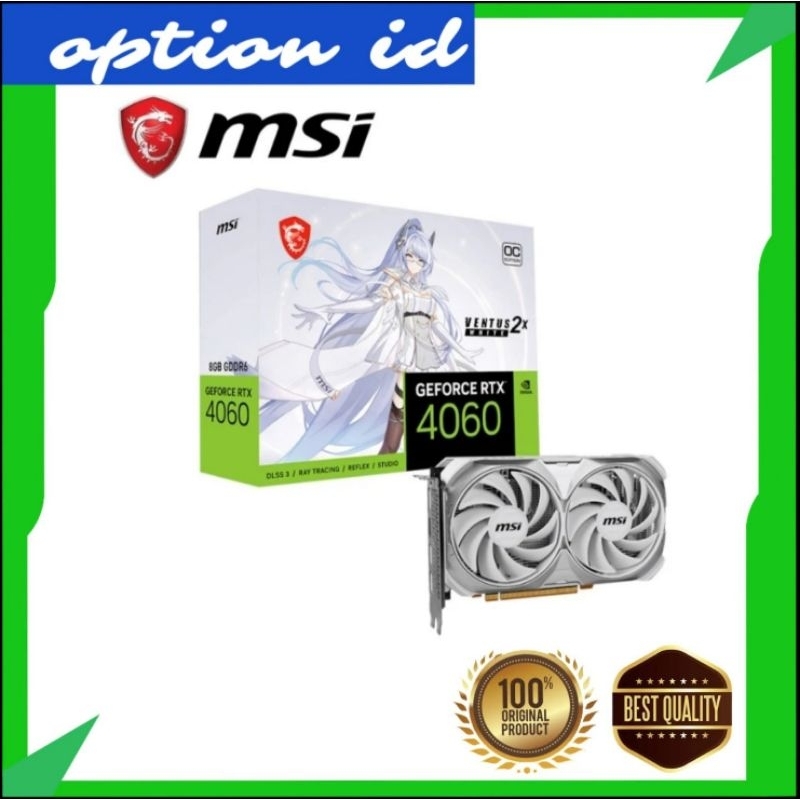 Jual VGA MSI GeForce RTX 4060 VENTUS 2X WHITE OC VTS 8G | RTX4060 8GB ...