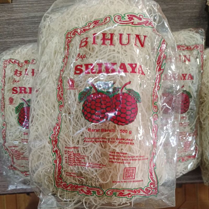 Jual Mihun Bihun Cap Srikaya 500 gram kwalitas super mie kering mentah ...