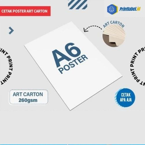 Jual CETAK POSTER A6 ART CARTON 260gsm PRINT CUSTOM | Shopee Indonesia