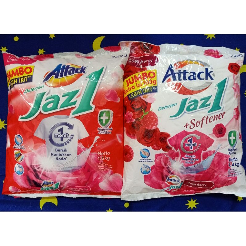 Jual Attack Jaz1 deterjen bubuk 1,6 kg / Jaz1 Softener 1,5 kg | Shopee ...